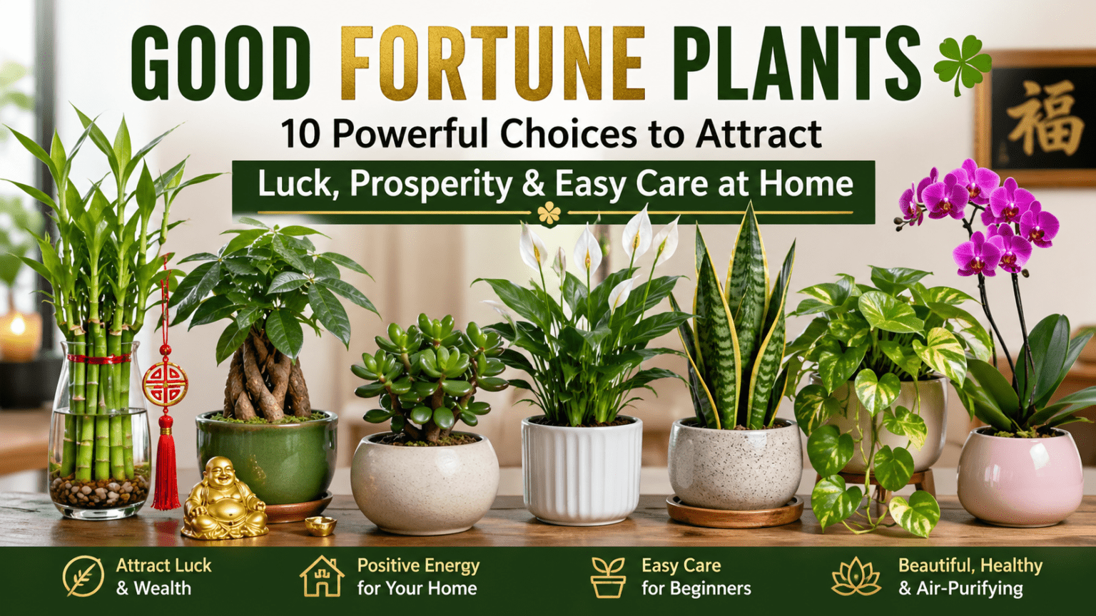 Good Fortune Plants: 10 Lucky & Easy Choices