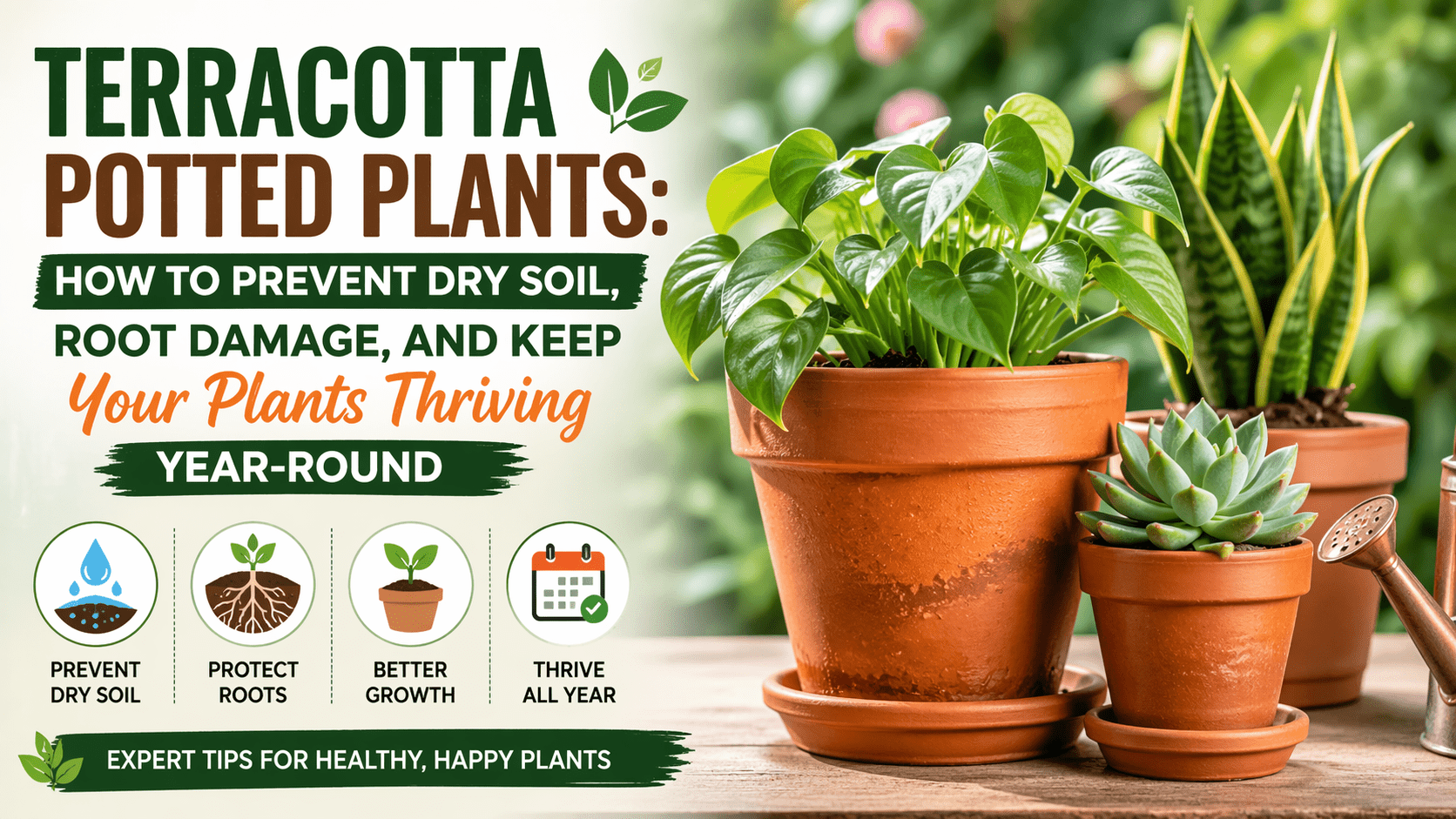 Terracotta Potted Plants: Stop Dry Soil Fast
